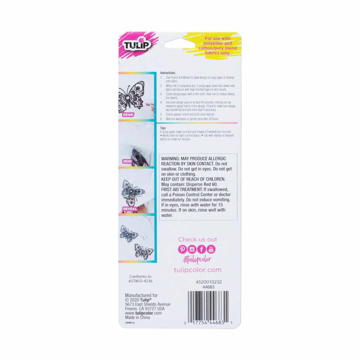 Tulip Sublimation Fabric Marker, Black, 3 Pack