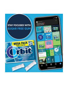 Wrigley's Orbit Peppermint Sugar Free Chewing Gum Mega Pack, 30 ct