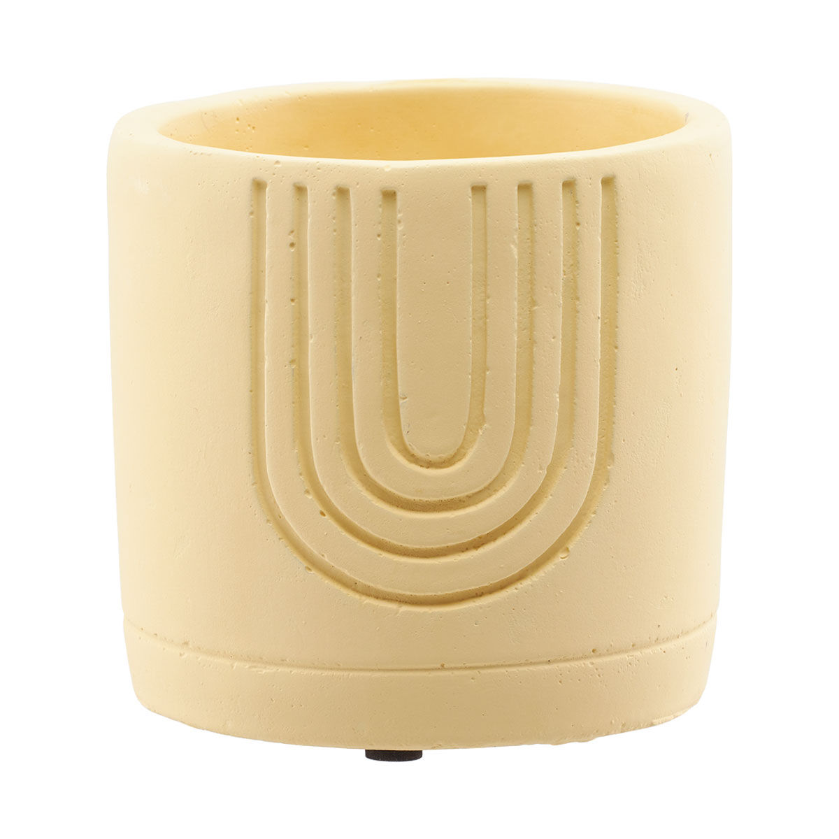 Light Yellow Mid-Century Stoneware Planter, Small