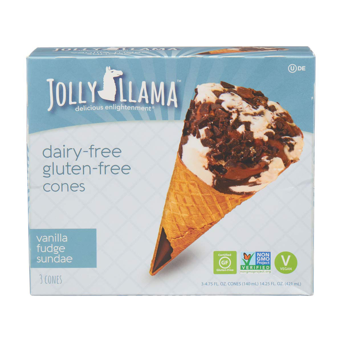 Jolly Llama Vegan Ice Cream Vanilla Sundae Cone, 14.25 oz at Hamilton ...