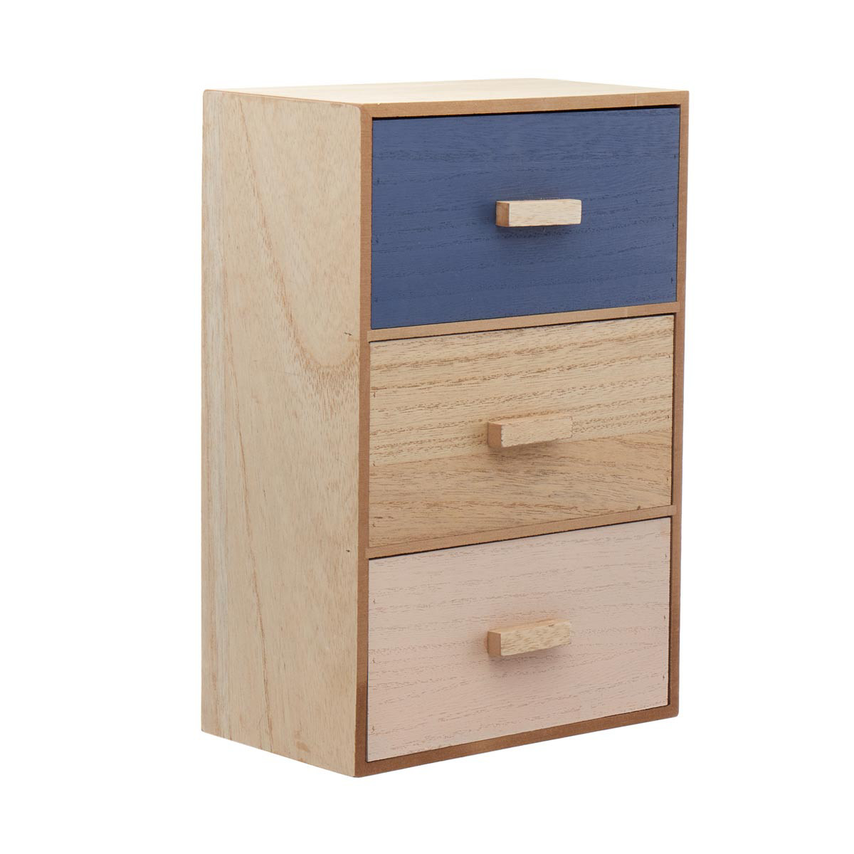 Wooden Three Drawer Storage Organizer