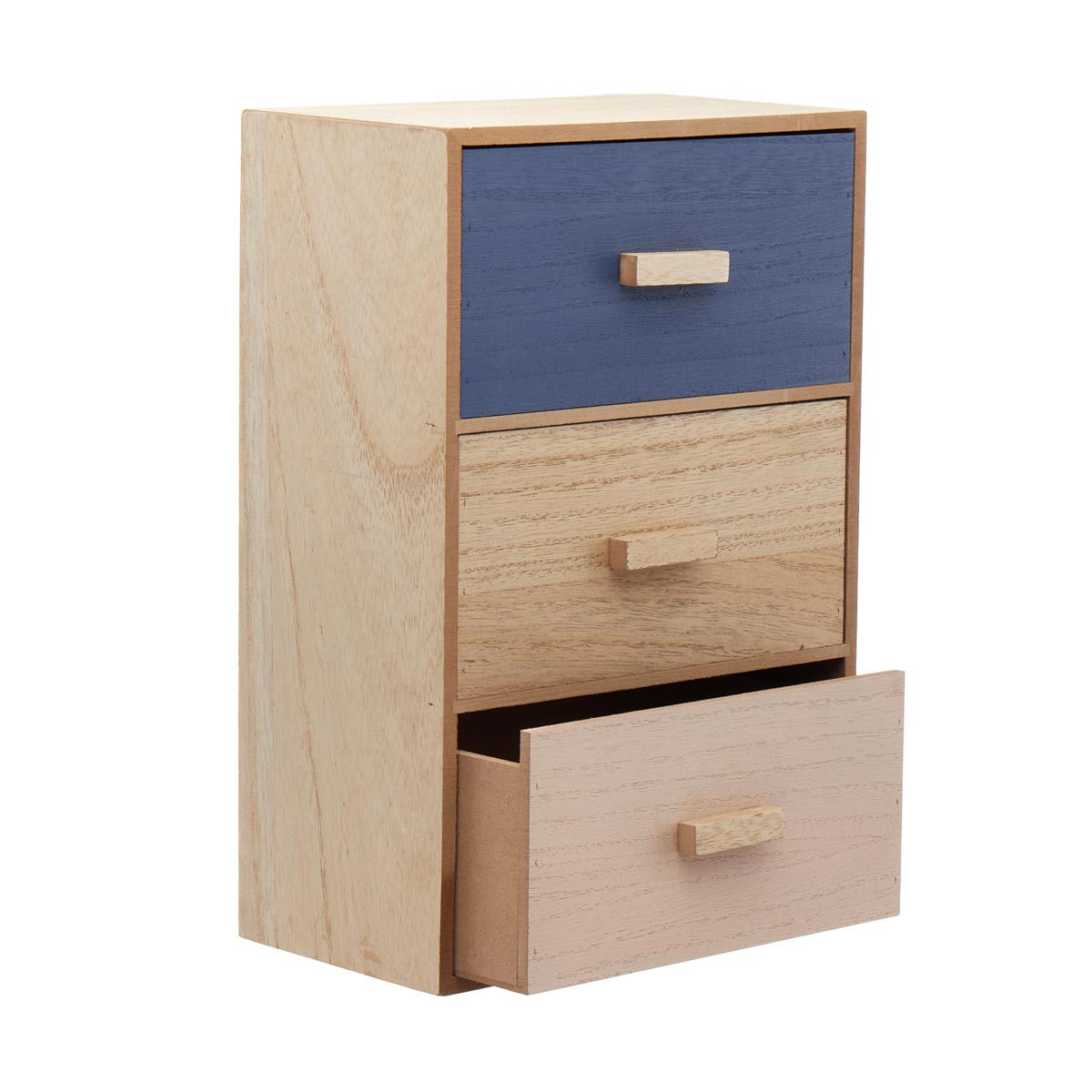 Wooden Three Drawer Storage Organizer