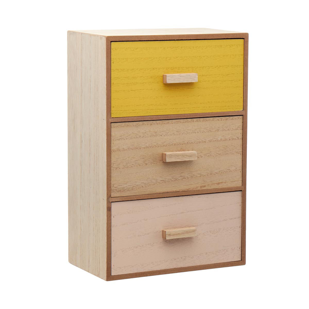 Wooden Three Drawer Storage Organizer