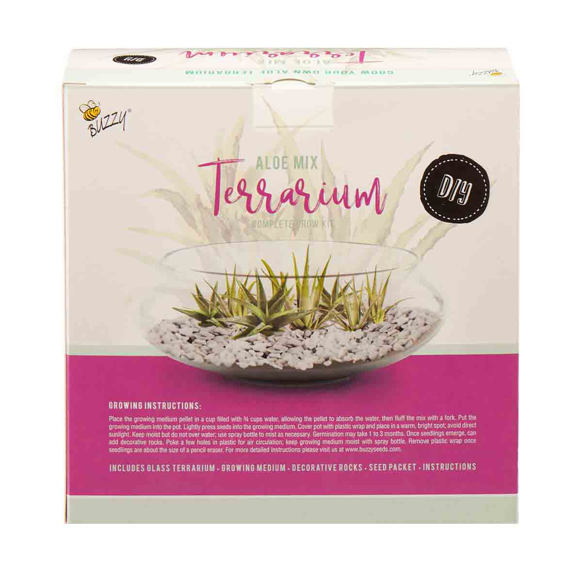 Buzzy Aloe Mix Terrarium Complete Grow Kit