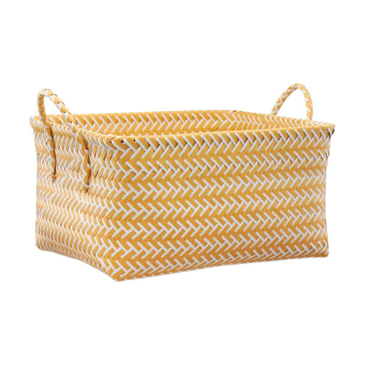 Yellow Weave Basket, Medium