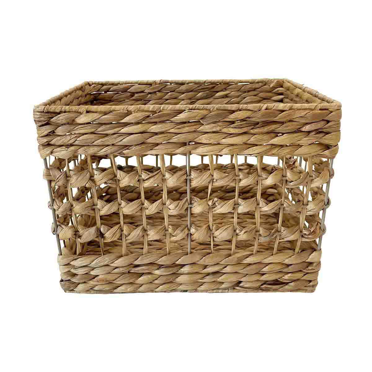 Natural Rectangular Water Hyacinth Basket, Large