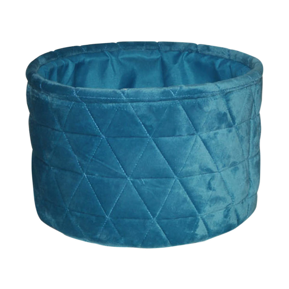 Pink Round Velvet Basket, Large