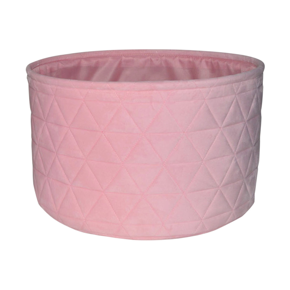 Pink Round Velvet Basket, Large
