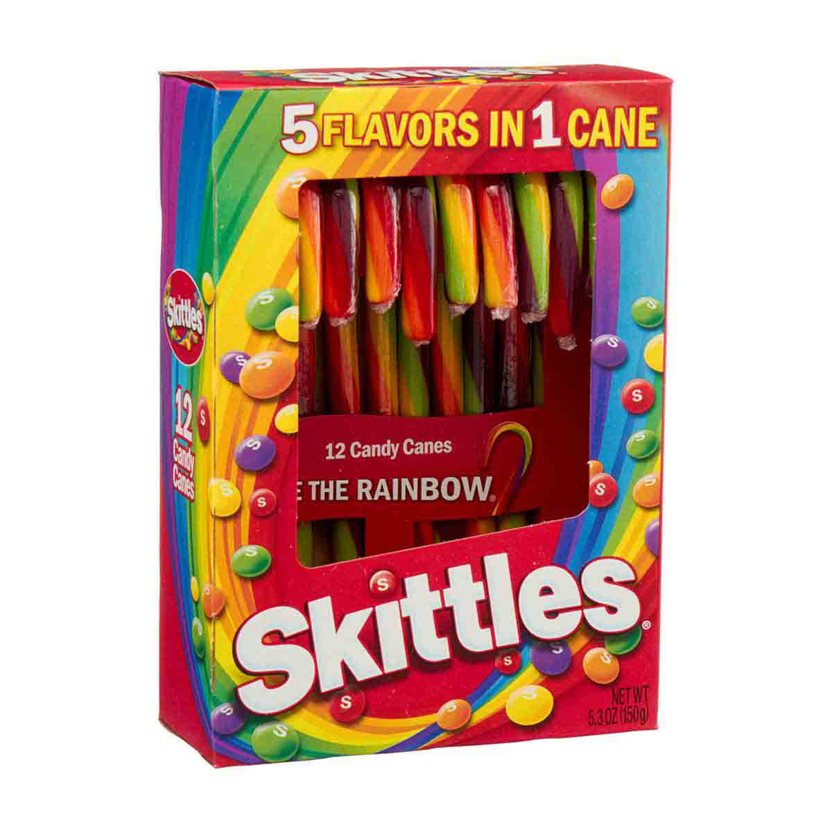 Skittles Candy Canes 12 Ct
