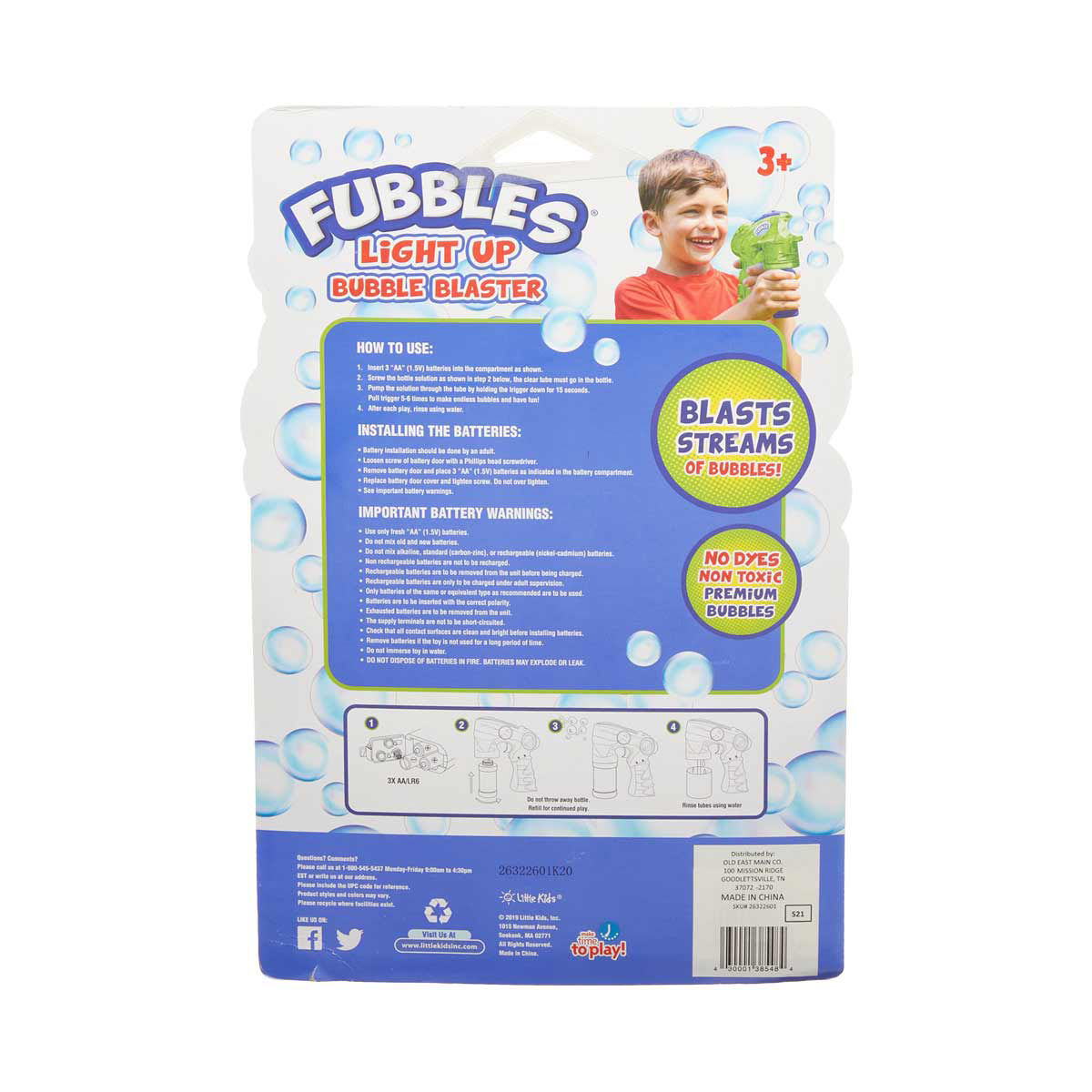 Fubbles Light Up Bubble Blaster, 2.36 fl. oz.