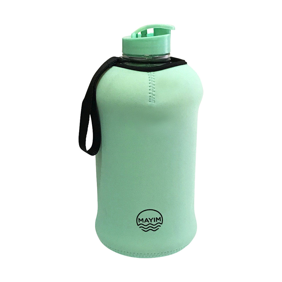 Mayim Neoprene Capsule Water Bottle with Mint Sleeve, 2.2 L