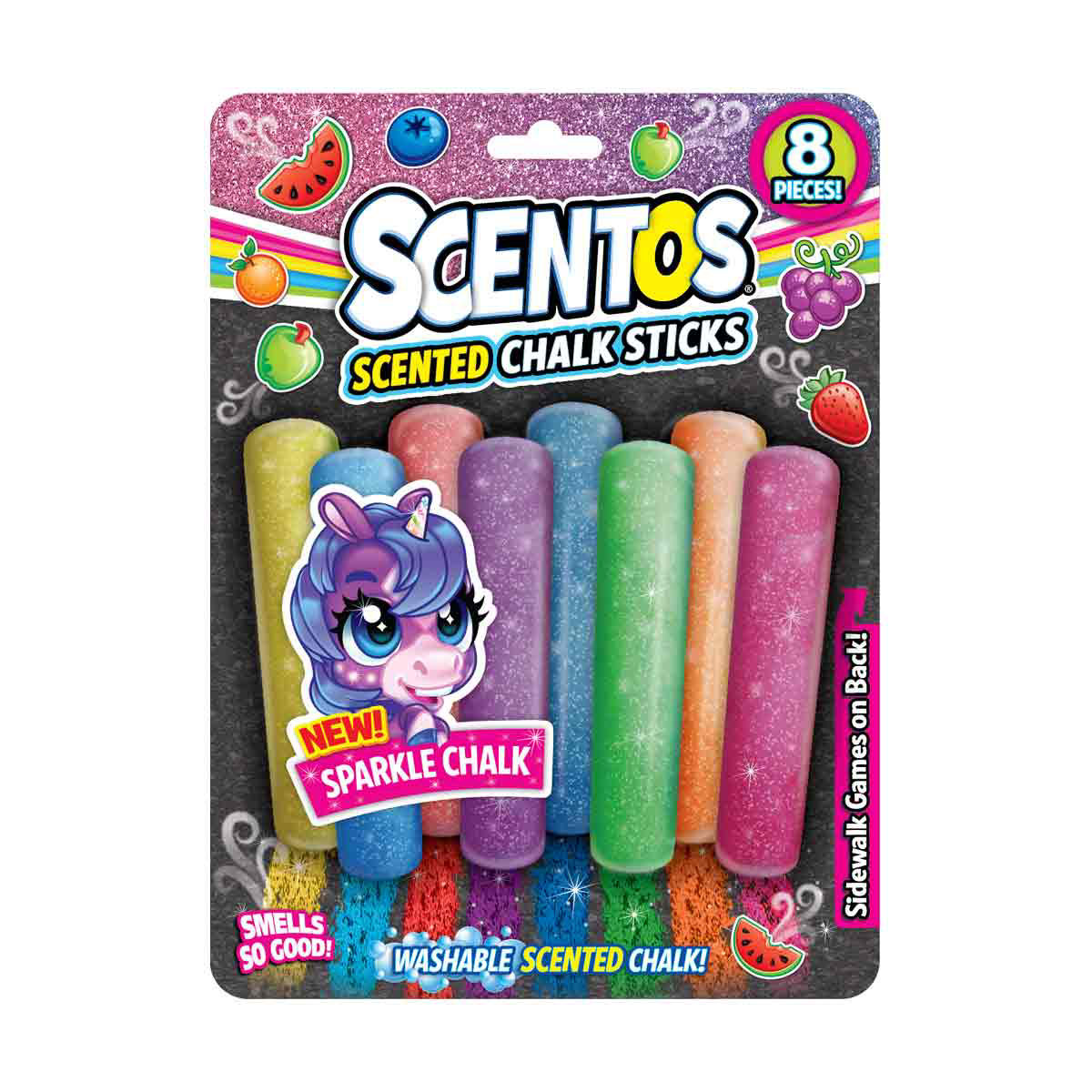 Scentos Scented Chalk Sticks, Sparkle Chalk