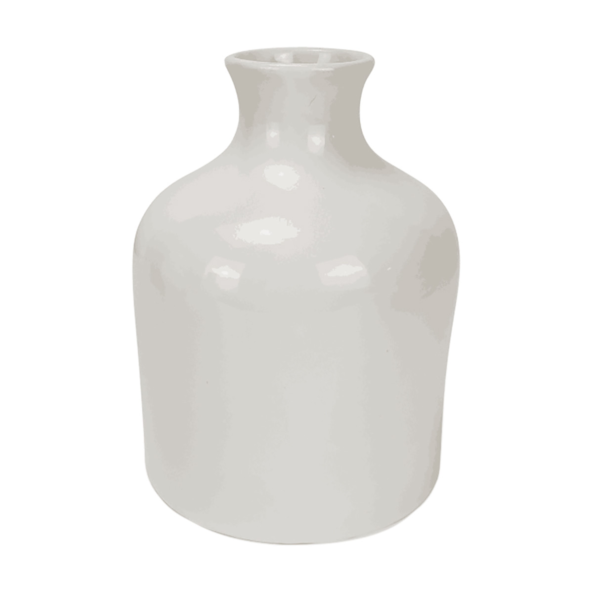 Glossy White Ceramic Vase