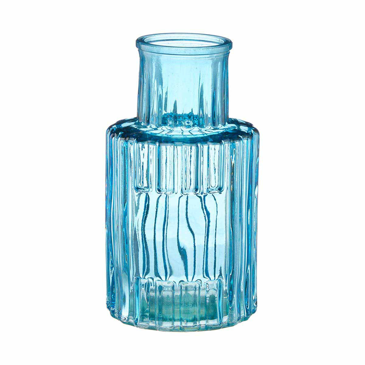 Blue Ripple Glass Vase, Large