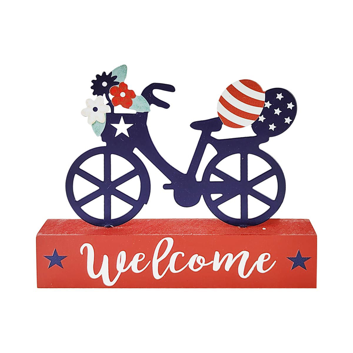 Welcome Patriotic Bicycle Tabletop Decor