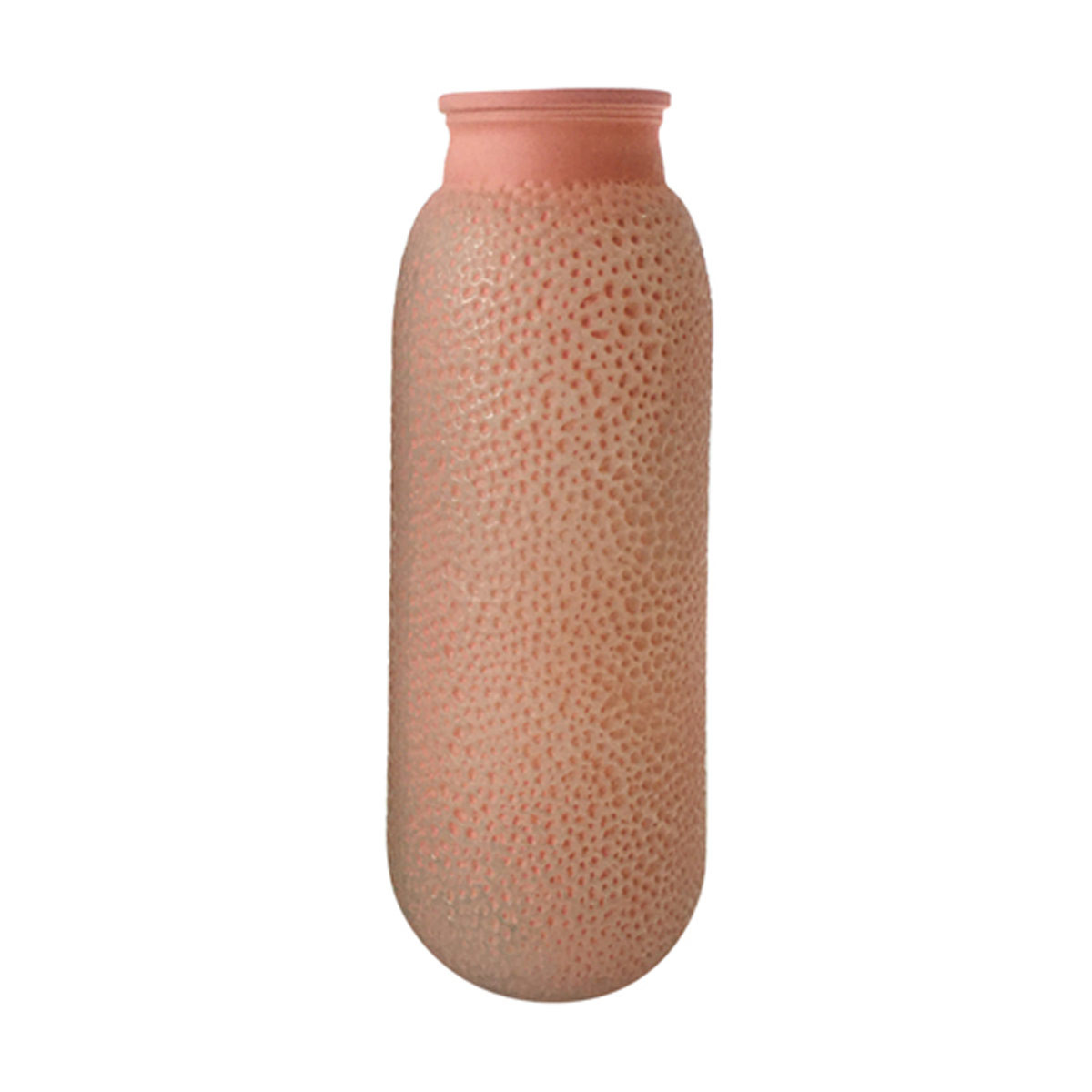 Pink Vintage Textured Glass Vase