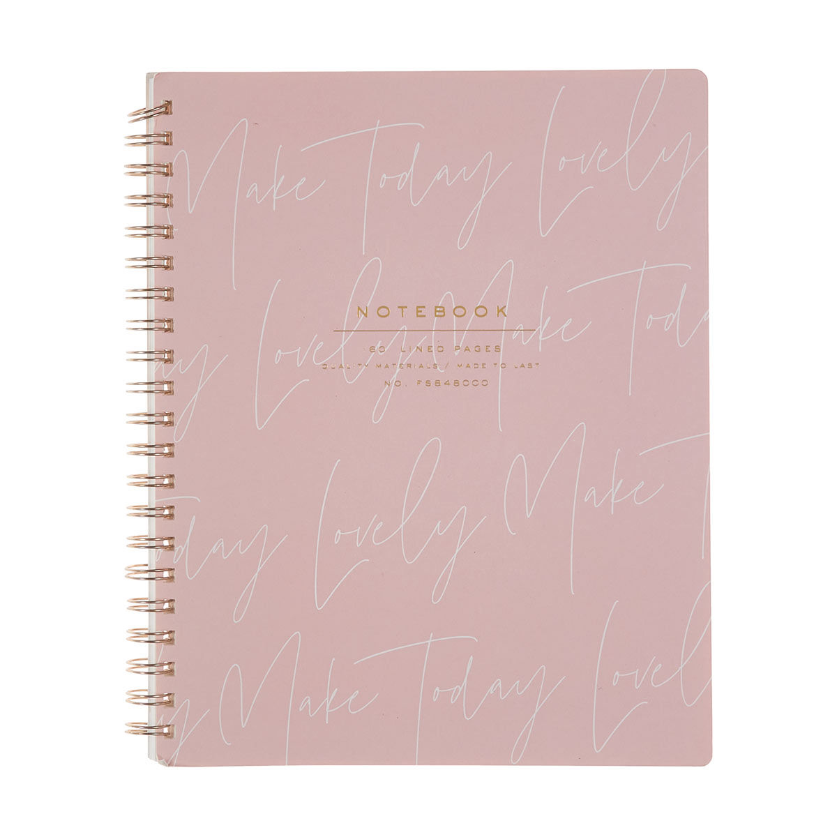 Light Pink Spiral Bound Large Journal, 60 Pages