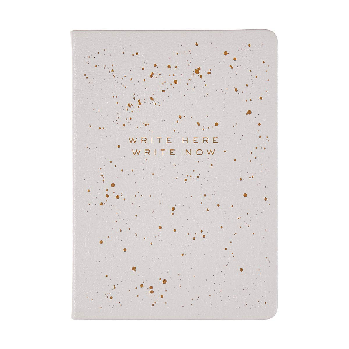 Write Here White Faux Leather Journal, 120 Pages
