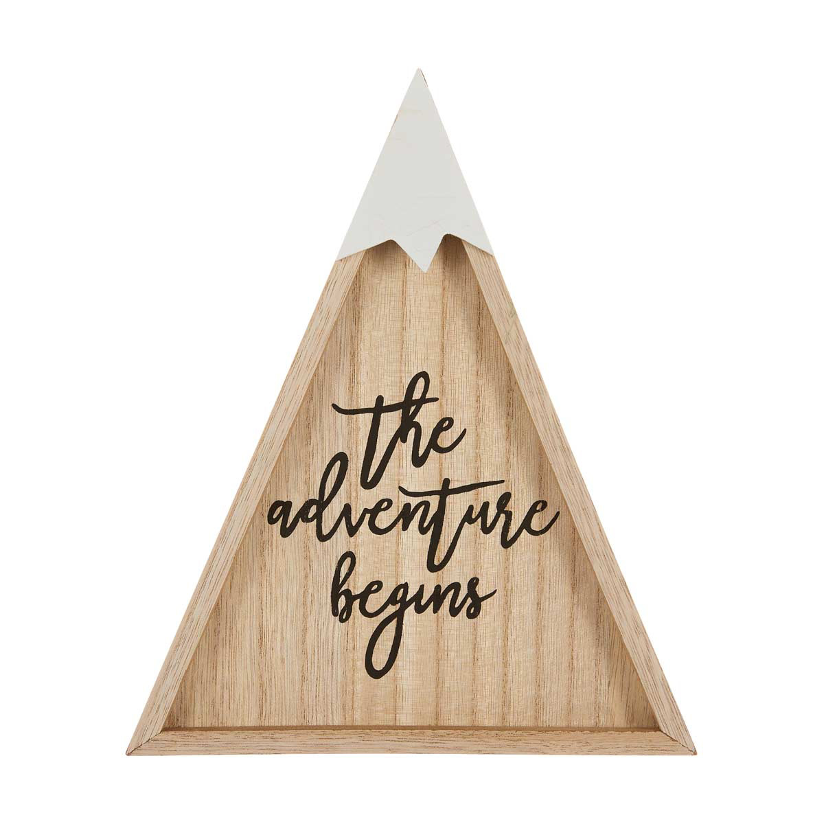 The Adventure Begins' Printed Wooden Tabletop Décor
