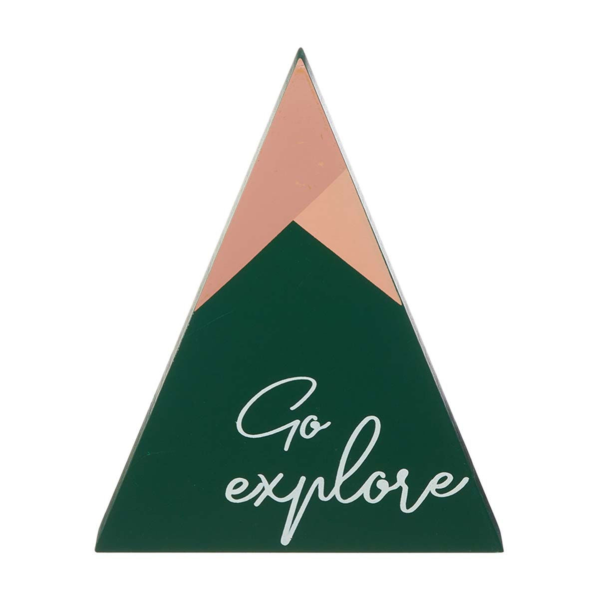 Go Explore' Printed Triangular Tabletop Décor
