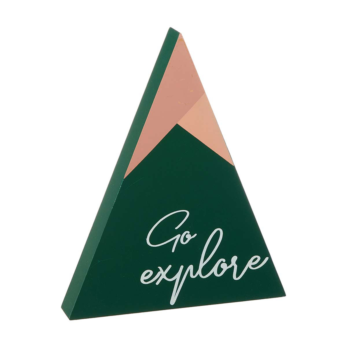 Go Explore' Printed Triangular Tabletop Décor