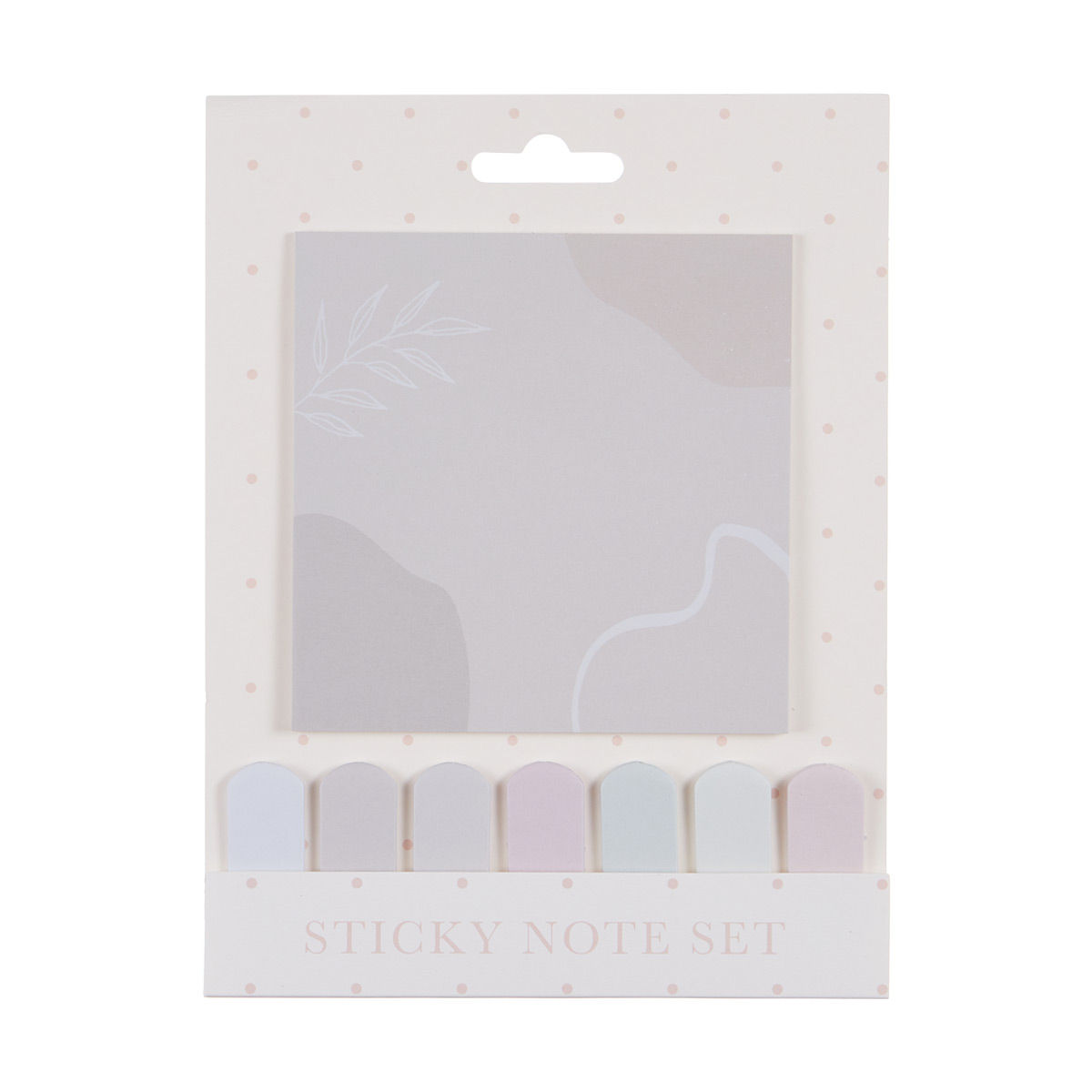 Soft Neutral Patterned Sticky Note Set with Holder