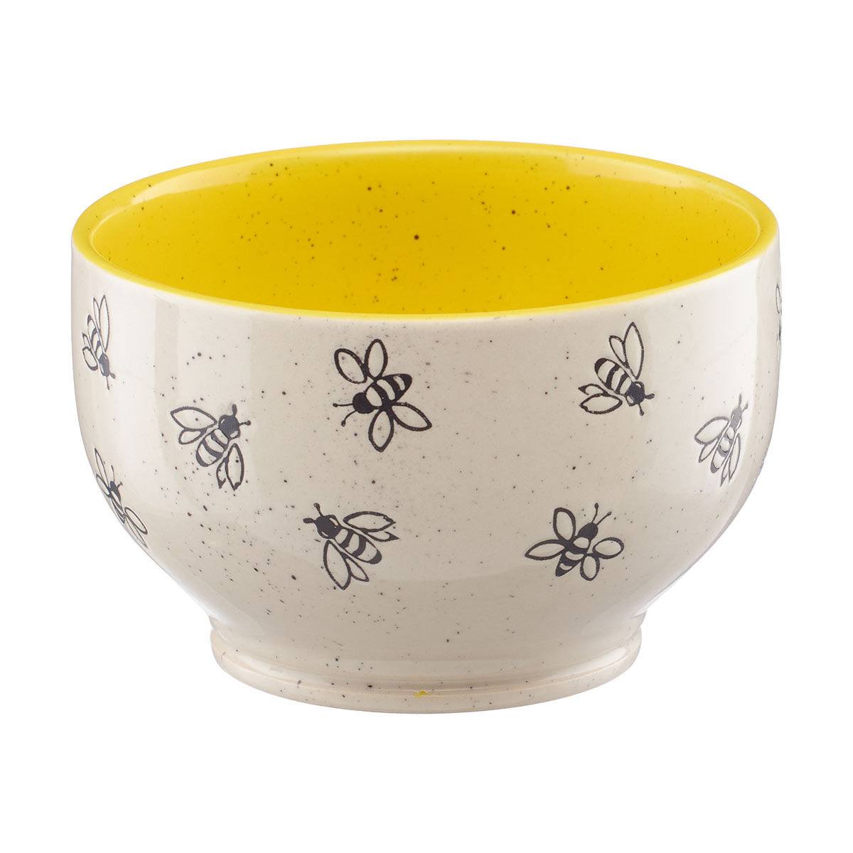 Speckled Stone Bowl with Embossed Bee Pattern, 5 in.
