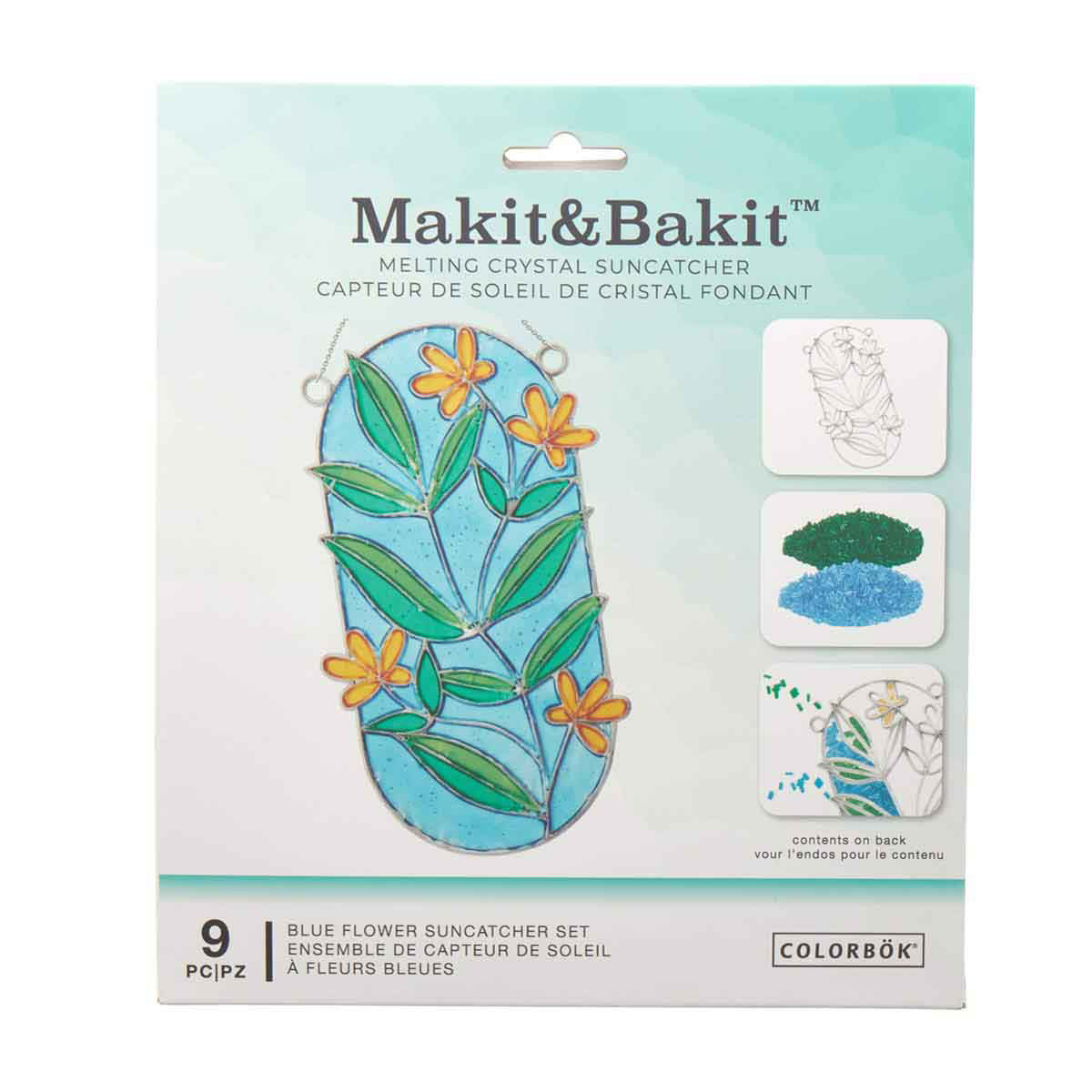 Colorbok Makit & Bakit Melting Crystal Blue Flower Suncatcher Set