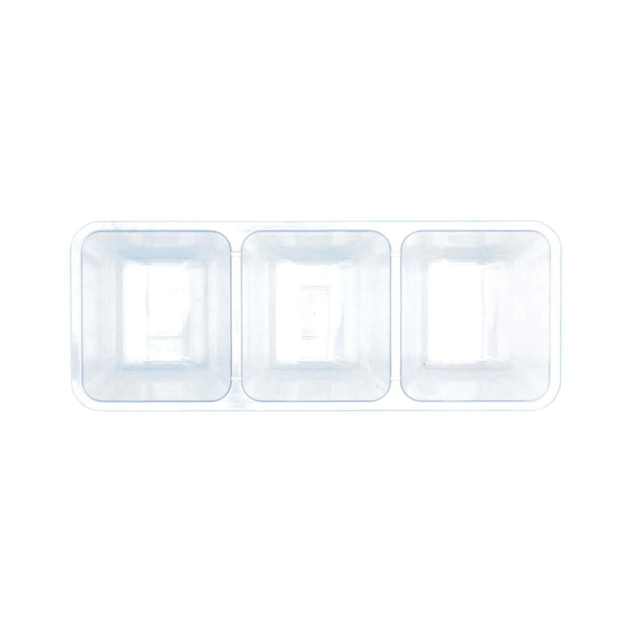Plastic 3 Sectioned Serving Tray, Clear