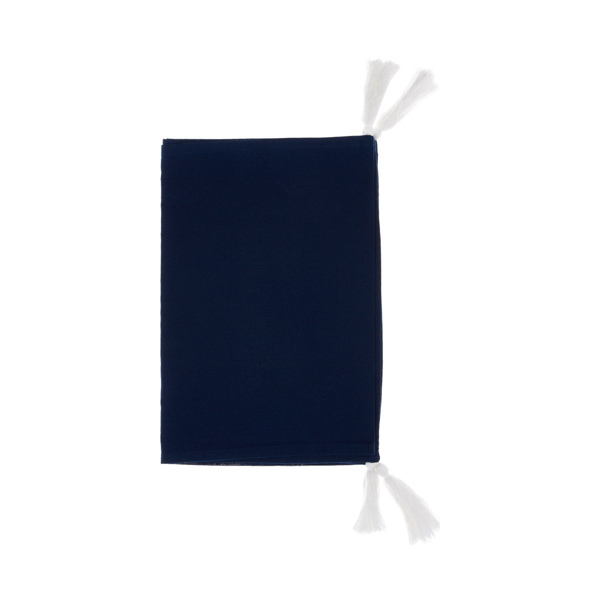 Navy Blue Table Runner with White Tassels
