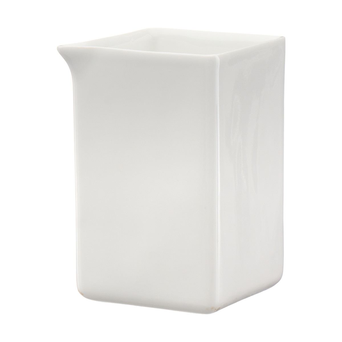 White Ceramic Square Creamer Jug with Spout