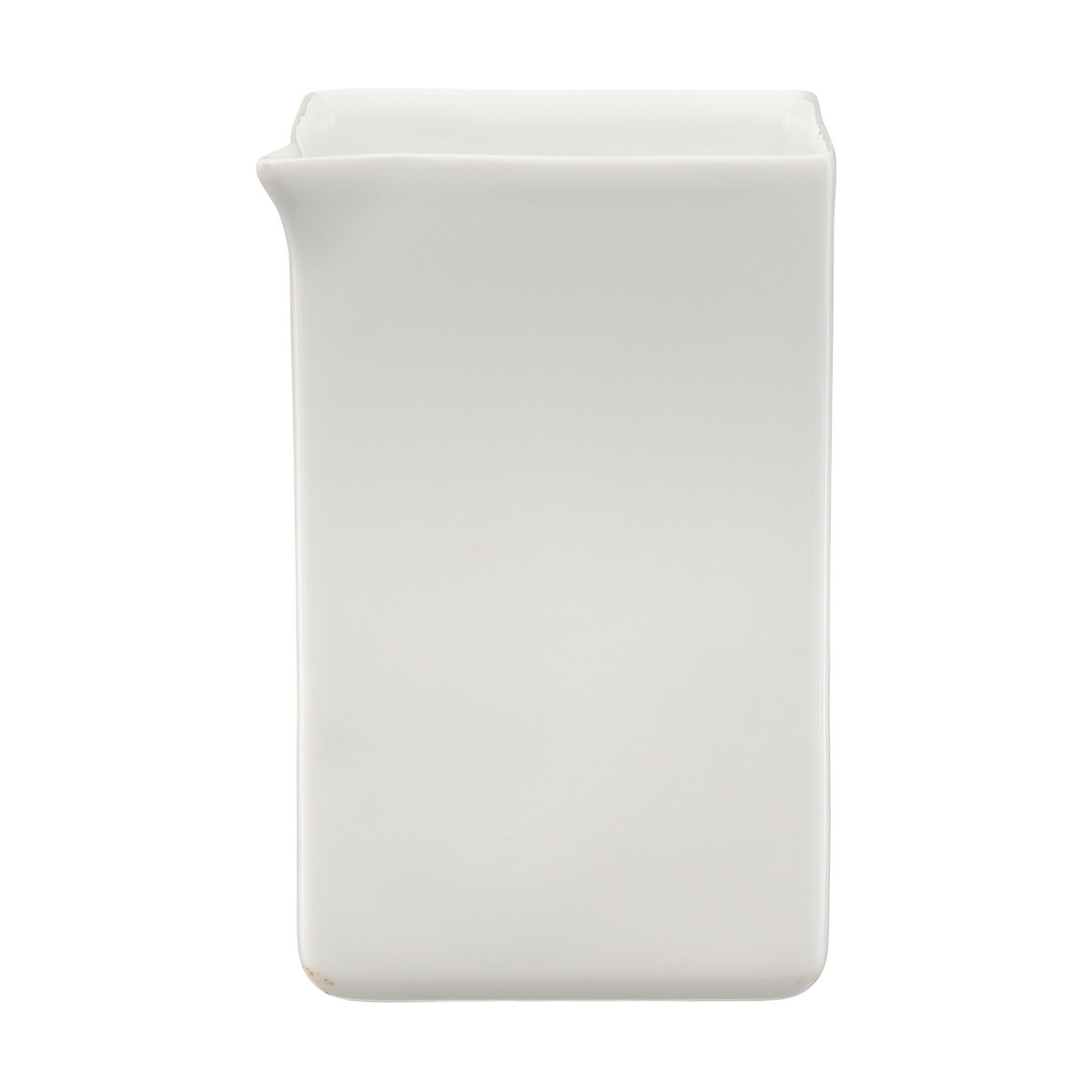 White Ceramic Square Creamer Jug with Spout