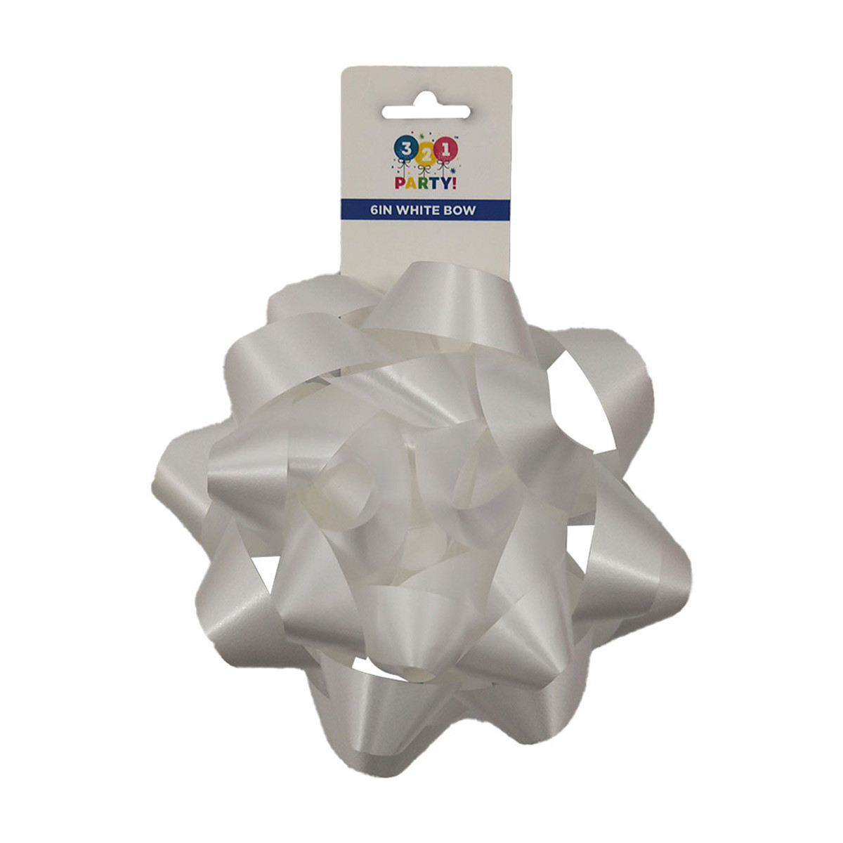 321 Party! White Bow, 6 in