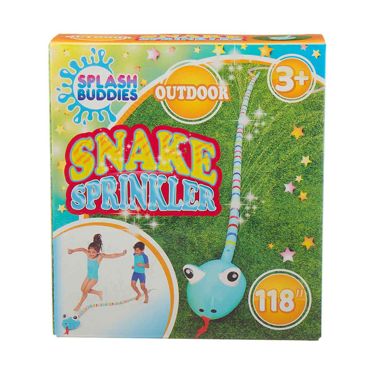Splash Buddies Outdoor Inflatable Snake Sprinkler, 118 Inches