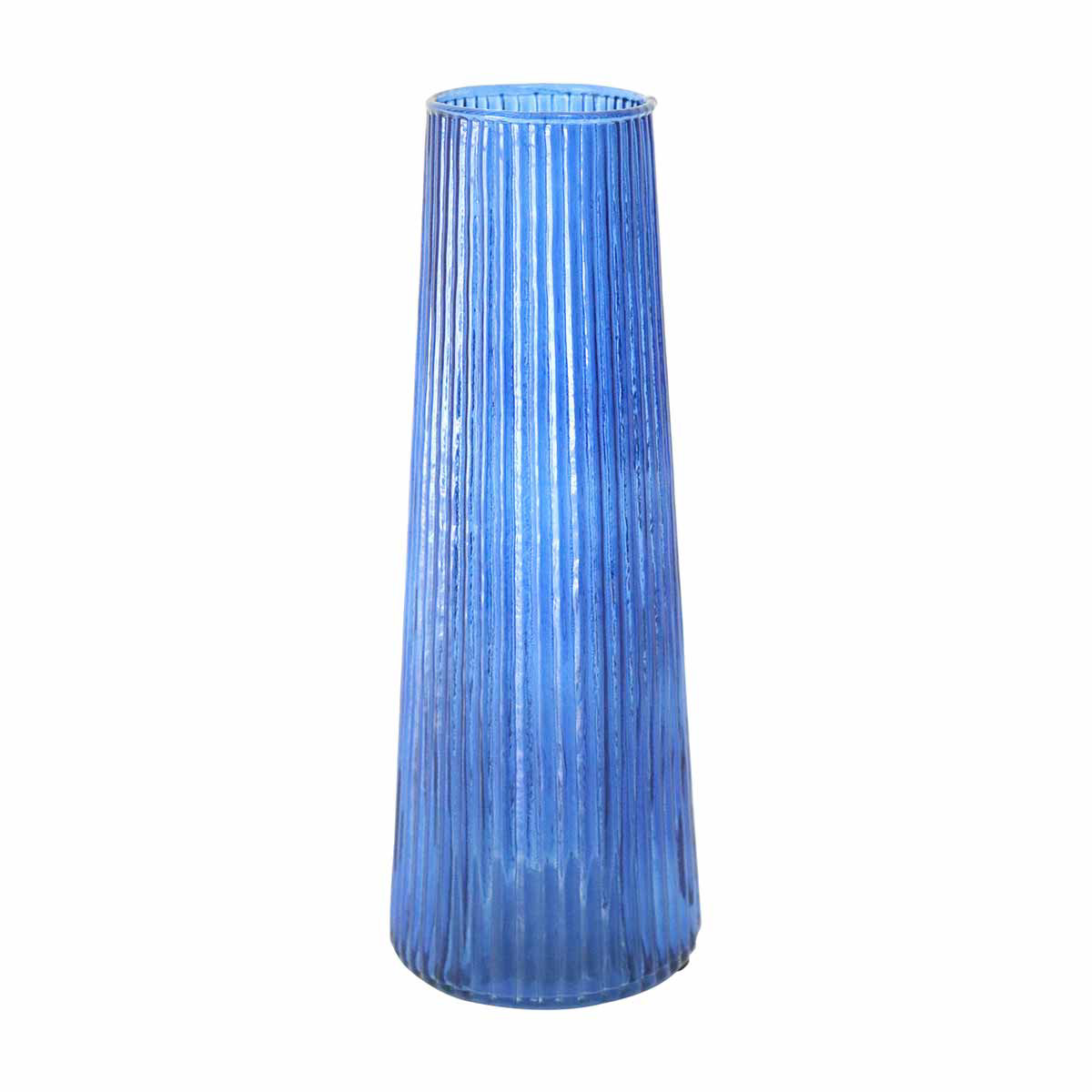 Blue Glass Flower Vase