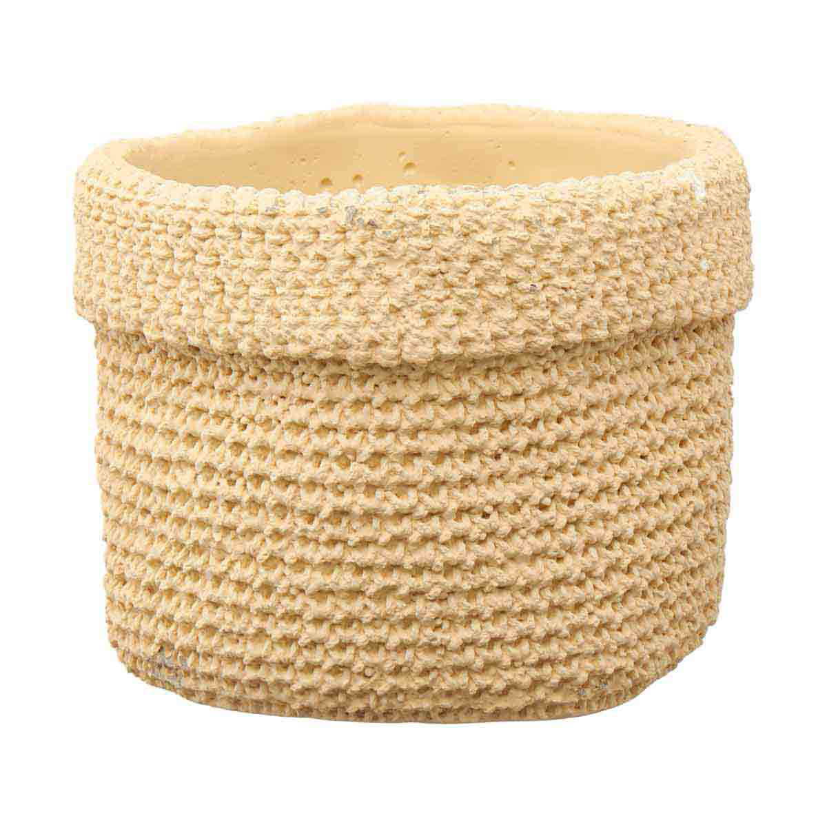 Cement Flower Pot, Tan