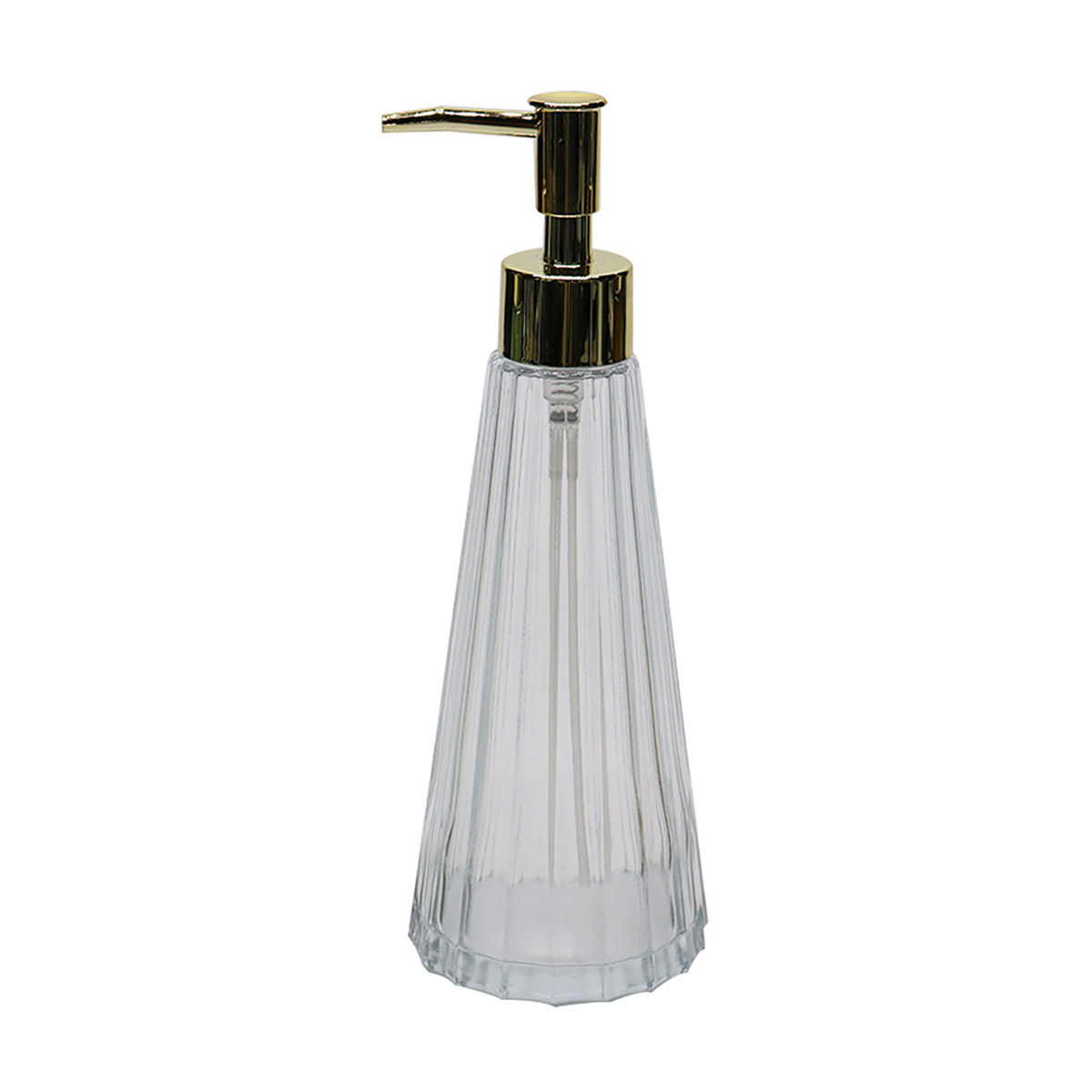 Ribbed Glass Triangular Soap Dispenser