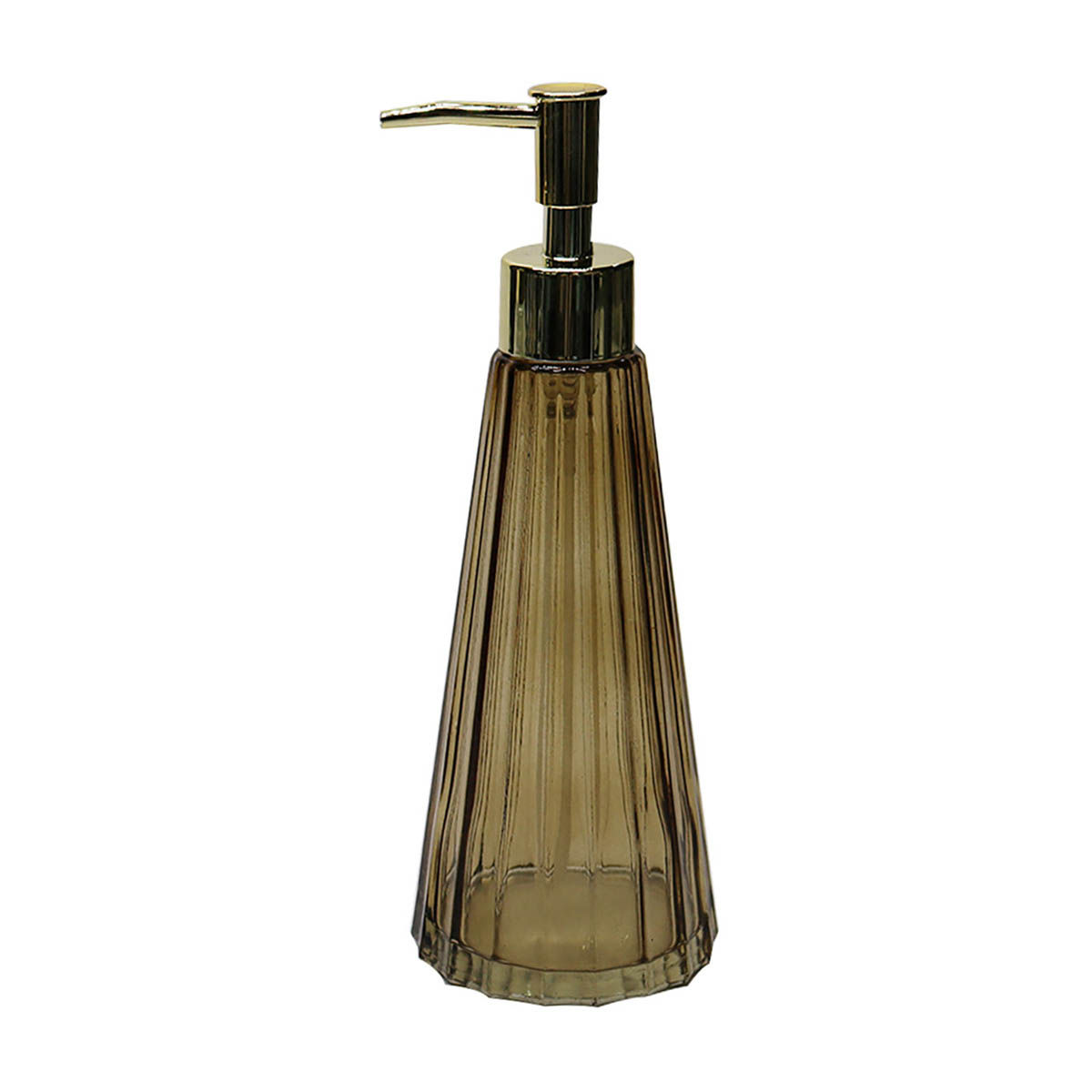 Ribbed Glass Triangular Soap Dispenser