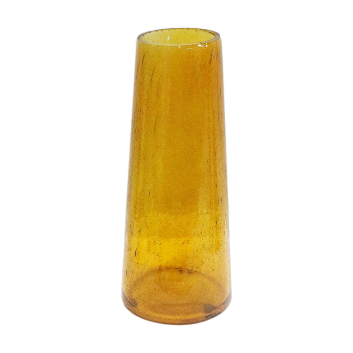 Amber Bubbled Glass Decorative Vase, Large