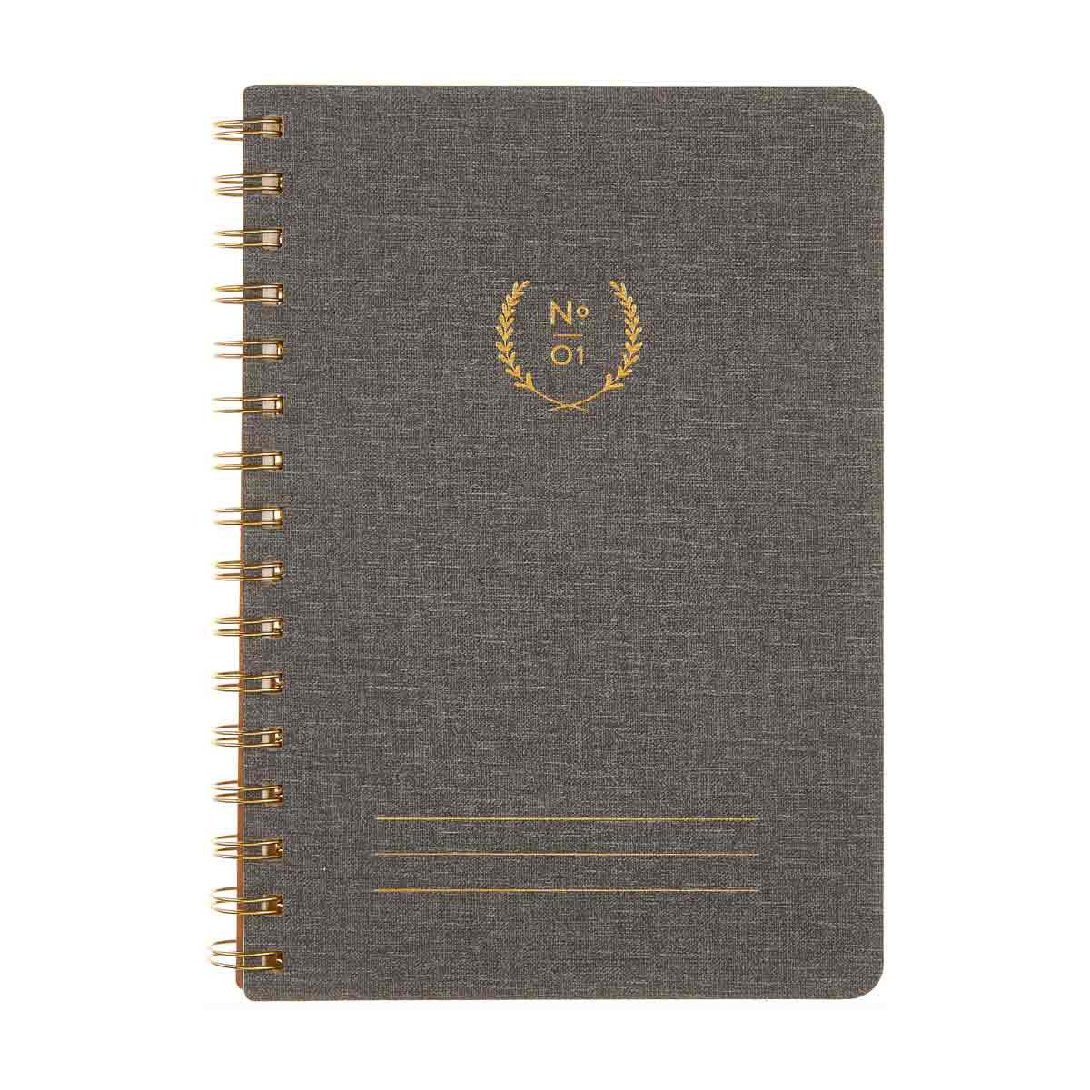 Eccolo Oxford Gray Spiral Bound Journal, 6 x 8 Inches