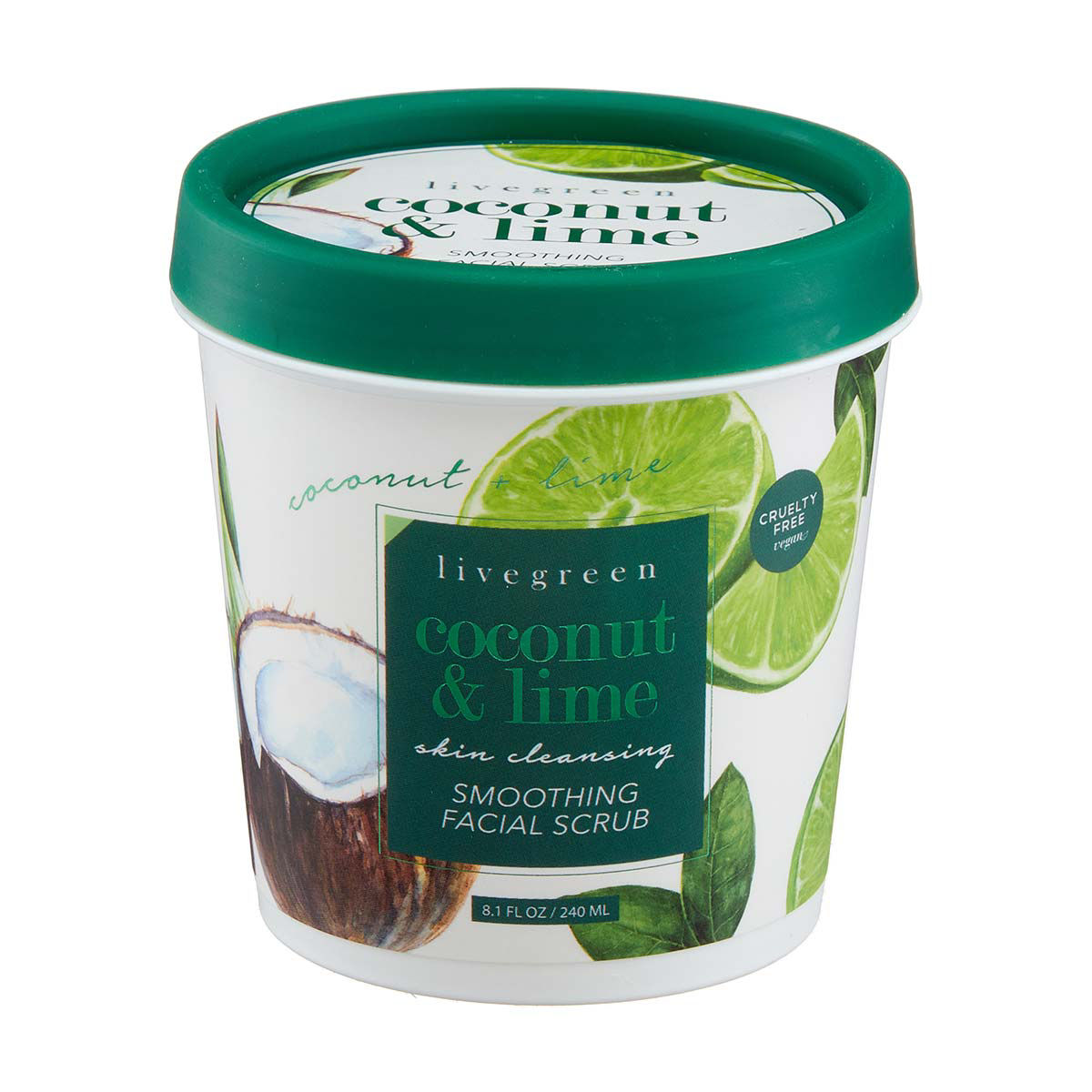 Livegreen Coconut & Lime Smoothing Facial Scrub, 8.1 fl. oz.