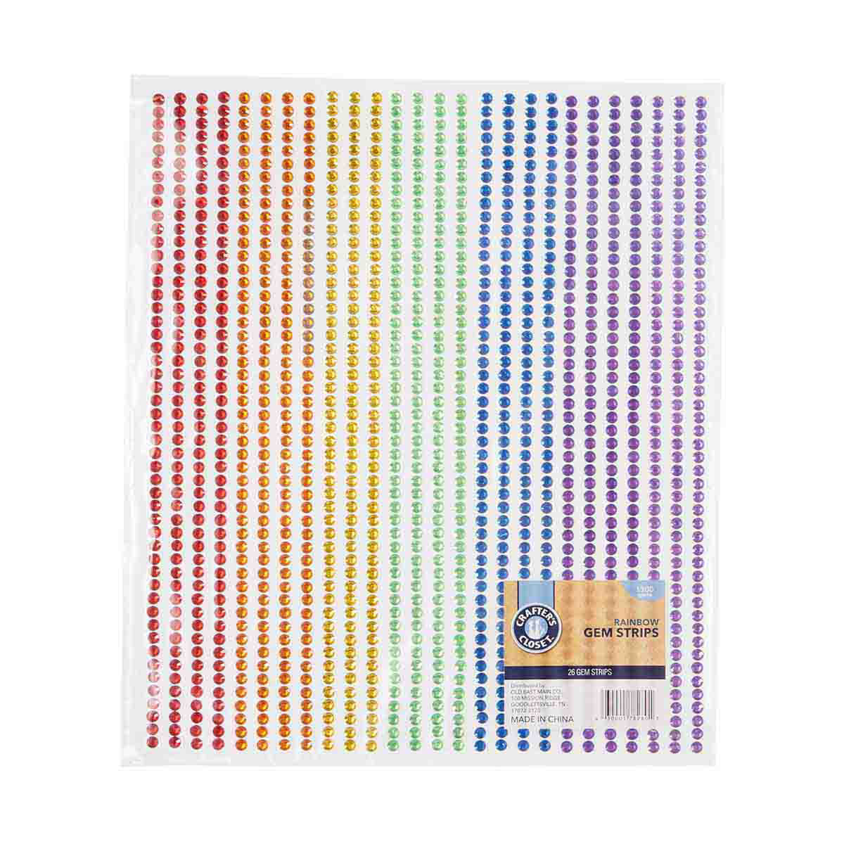 Crafter's Closet Sparkling Gem Strips, Rainbow