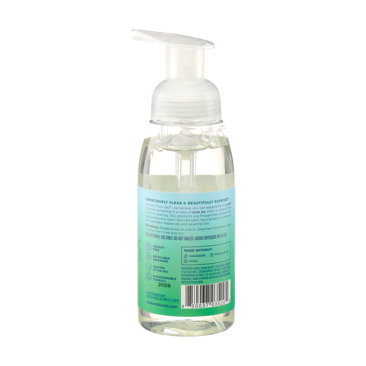 Good Pure Joy Plant-Derived Mystic Spring + Basil Foaming Hand Soap, 9 oz