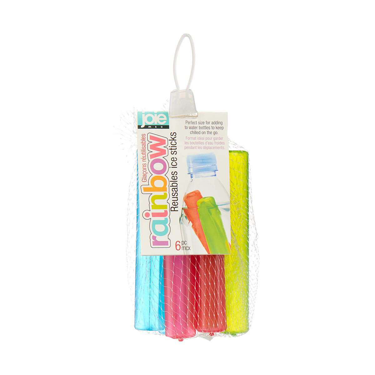 Reusable Ice Sticks, Rainbow Colors, 6 ct
