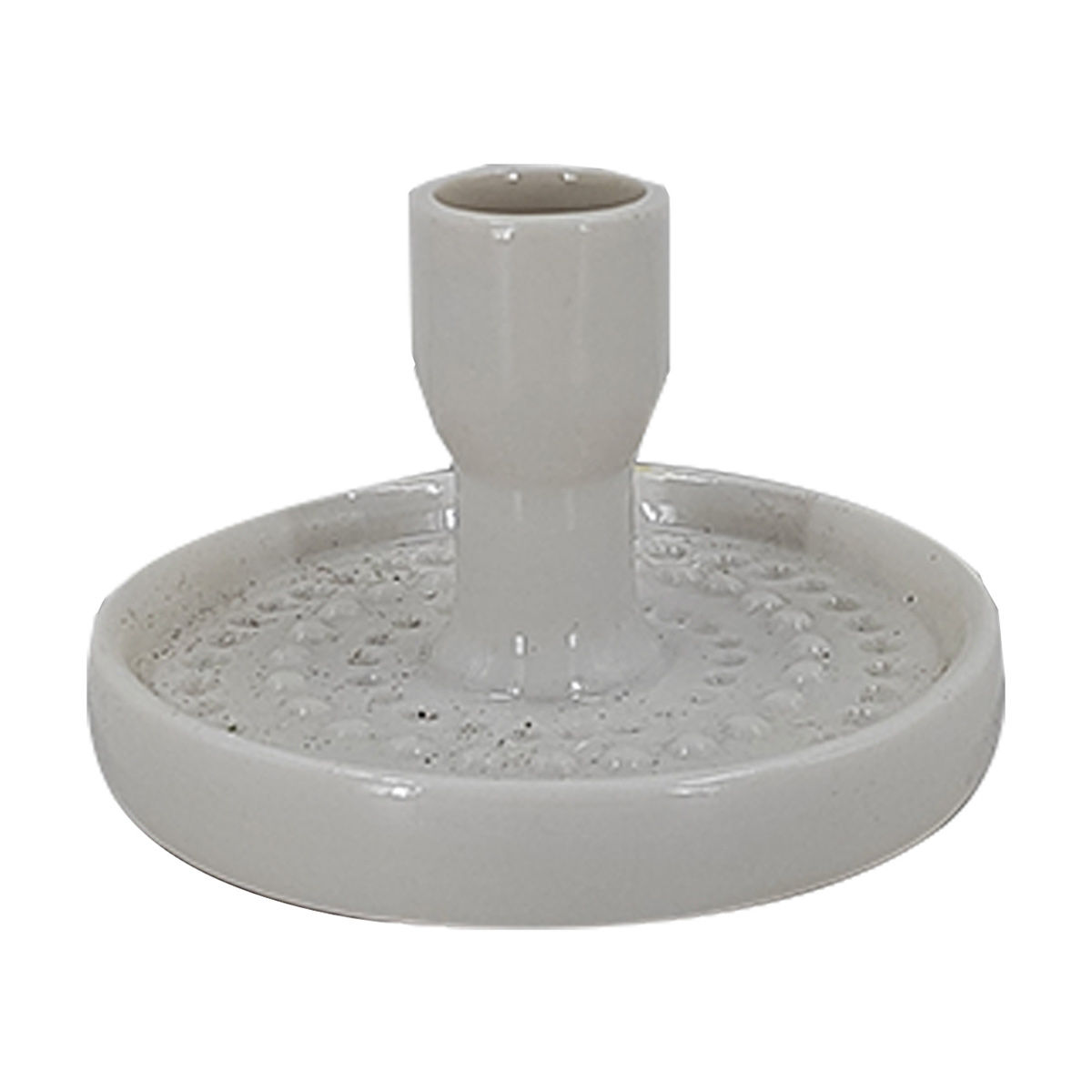 Decorative Ceramic Candle Holder, White