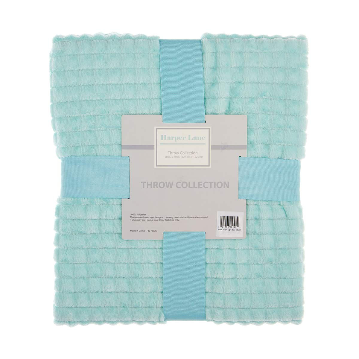 Harper Lane Throw Collection, 50 in x 60 in, Light Blue
