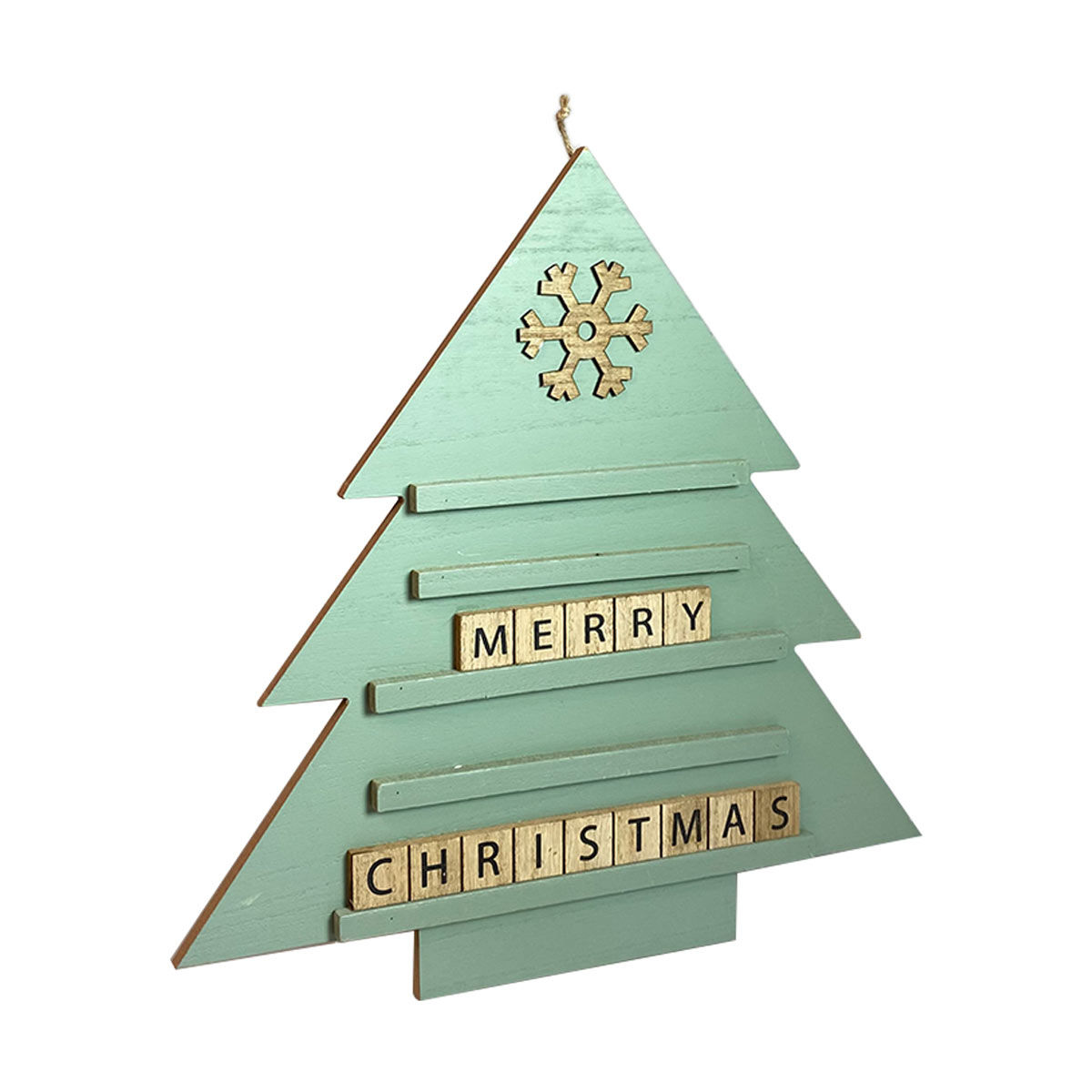 Wooden Christmas Tree Shape Wall Sign Décor