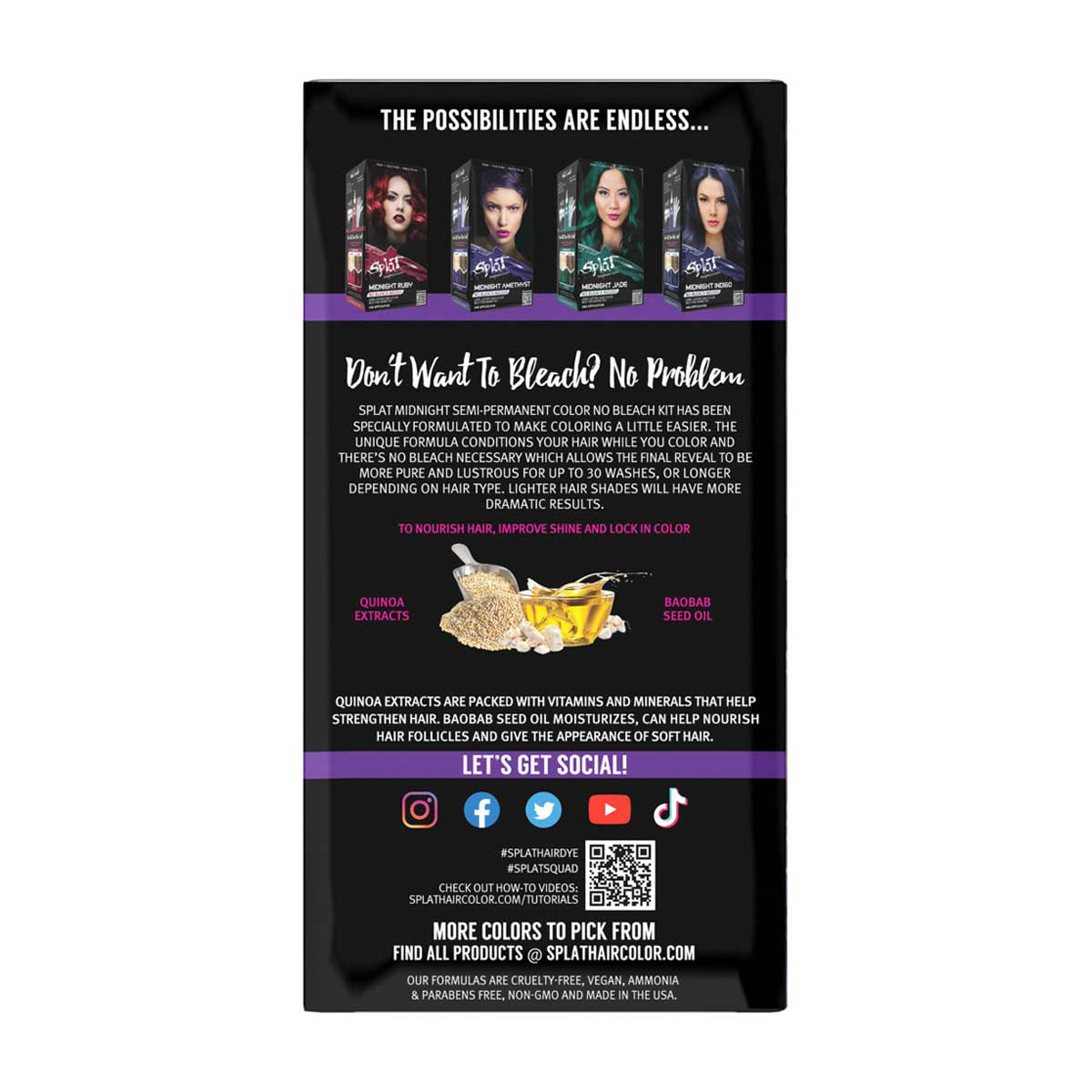 Splat Midnight Hair Color, Violet, 6.75 oz