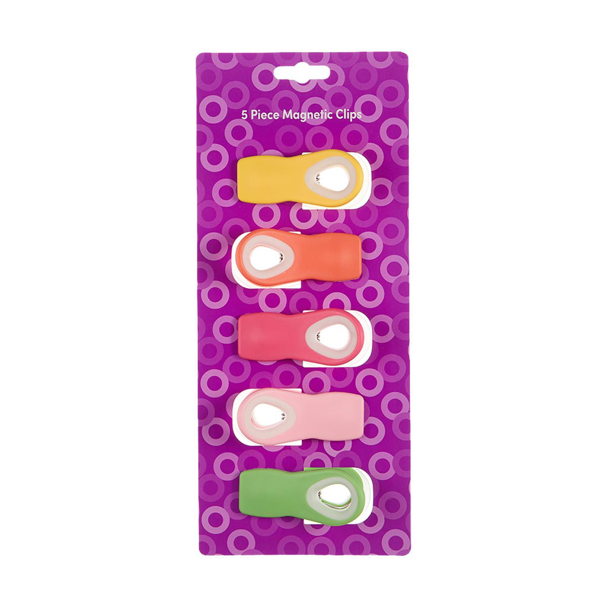 Multicolored Magnetic Bag Clips, 5 Pieces