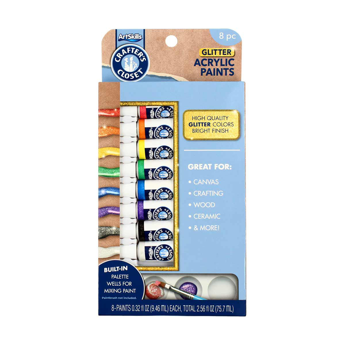 Crafter's Closet Glitter Acrylic Paint, 8 Count